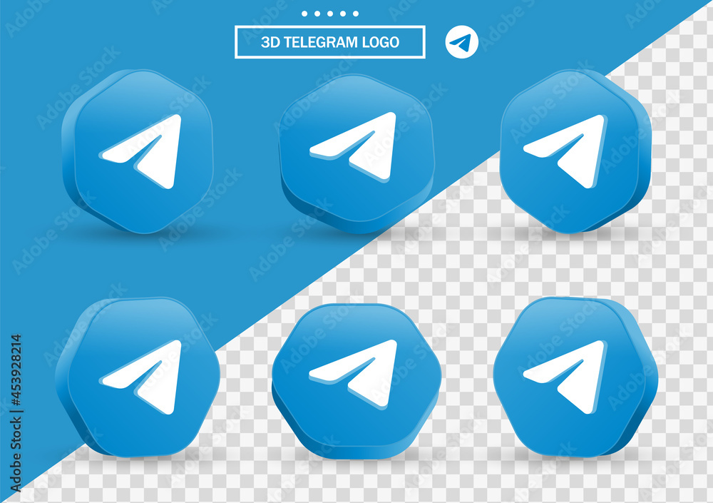 Vektorová grafika „3d telegram logo in modern frame, polygon for ...