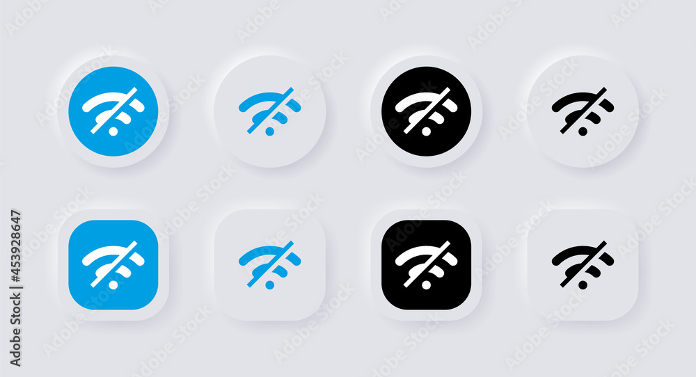 WiFi Off - no internet signal vector icon - no wi-fi connection icon ...