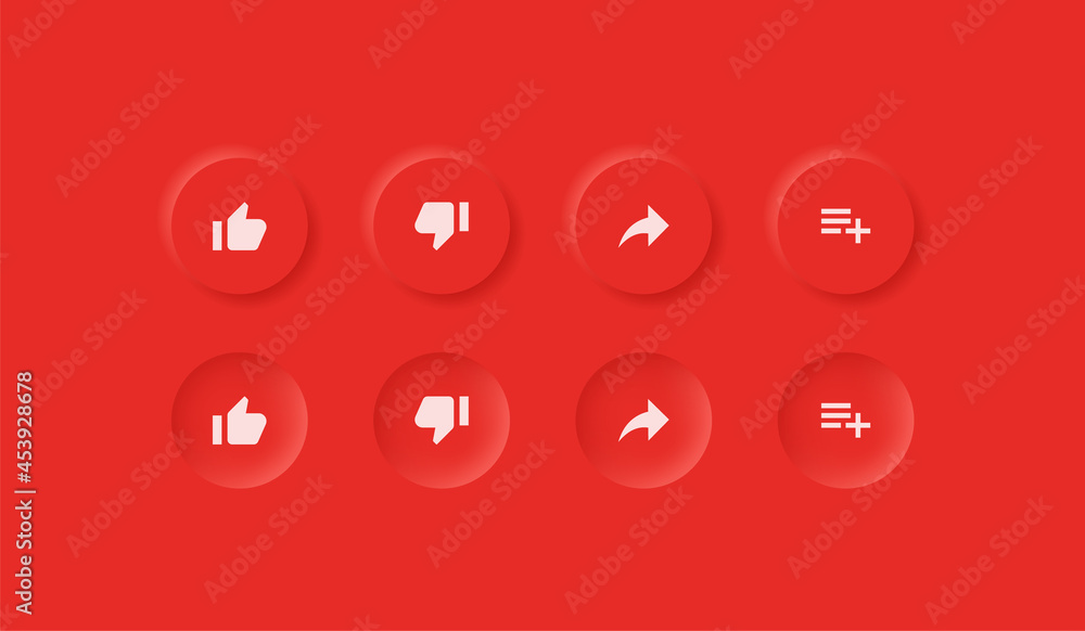 like dislike share save icon - thumbs up and down with white ...
