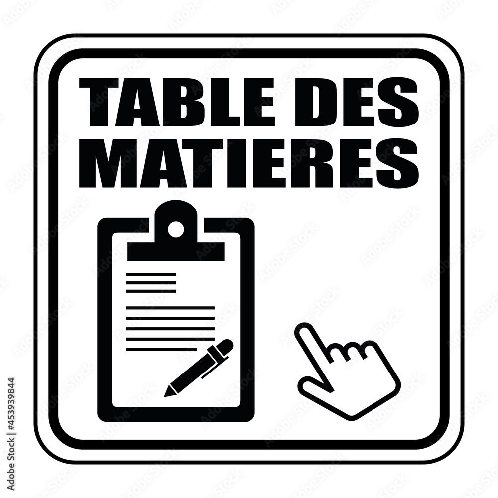 Logo table des matières. Stock Vector | Adobe Stock