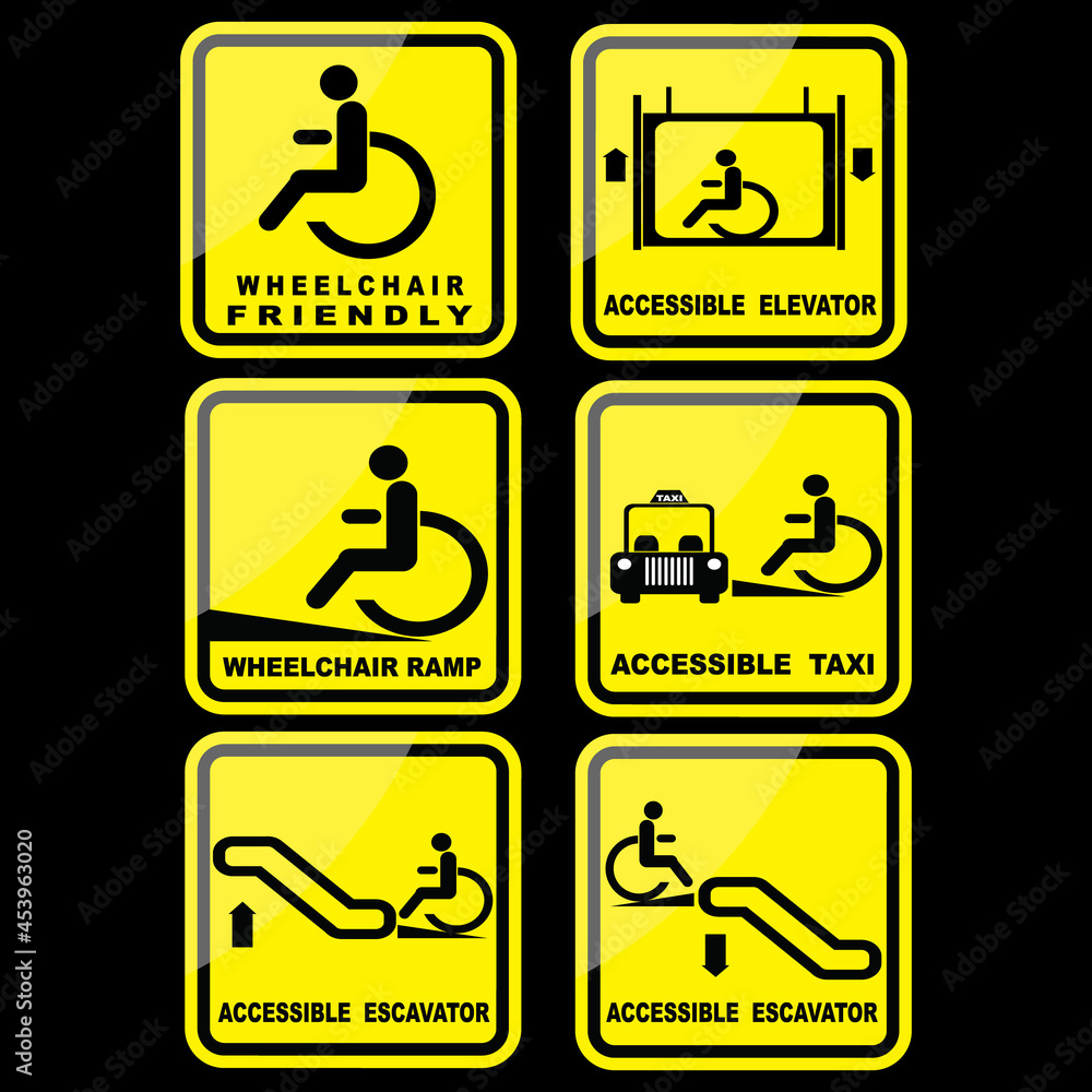 wheelchair friendly, sticker and label vector Stock Vector | Adobe Stock