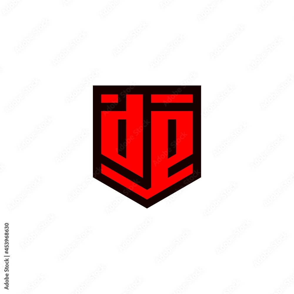 DE Shield Logo - Vector logo template Stock Vector | Adobe Stock