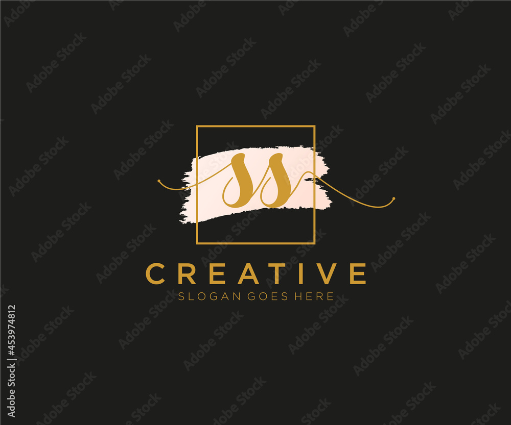 initial SS Feminine logo beauty monogram and elegant logo design ...