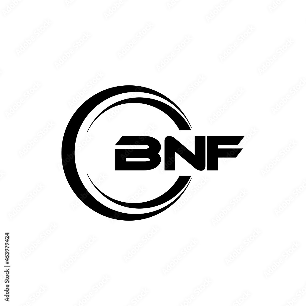 Vecteur Stock BNF letter logo design with white background in ...