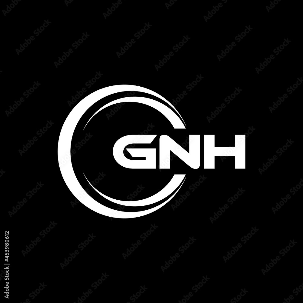 GNH letter logo design with black background in illustrator, vector ...