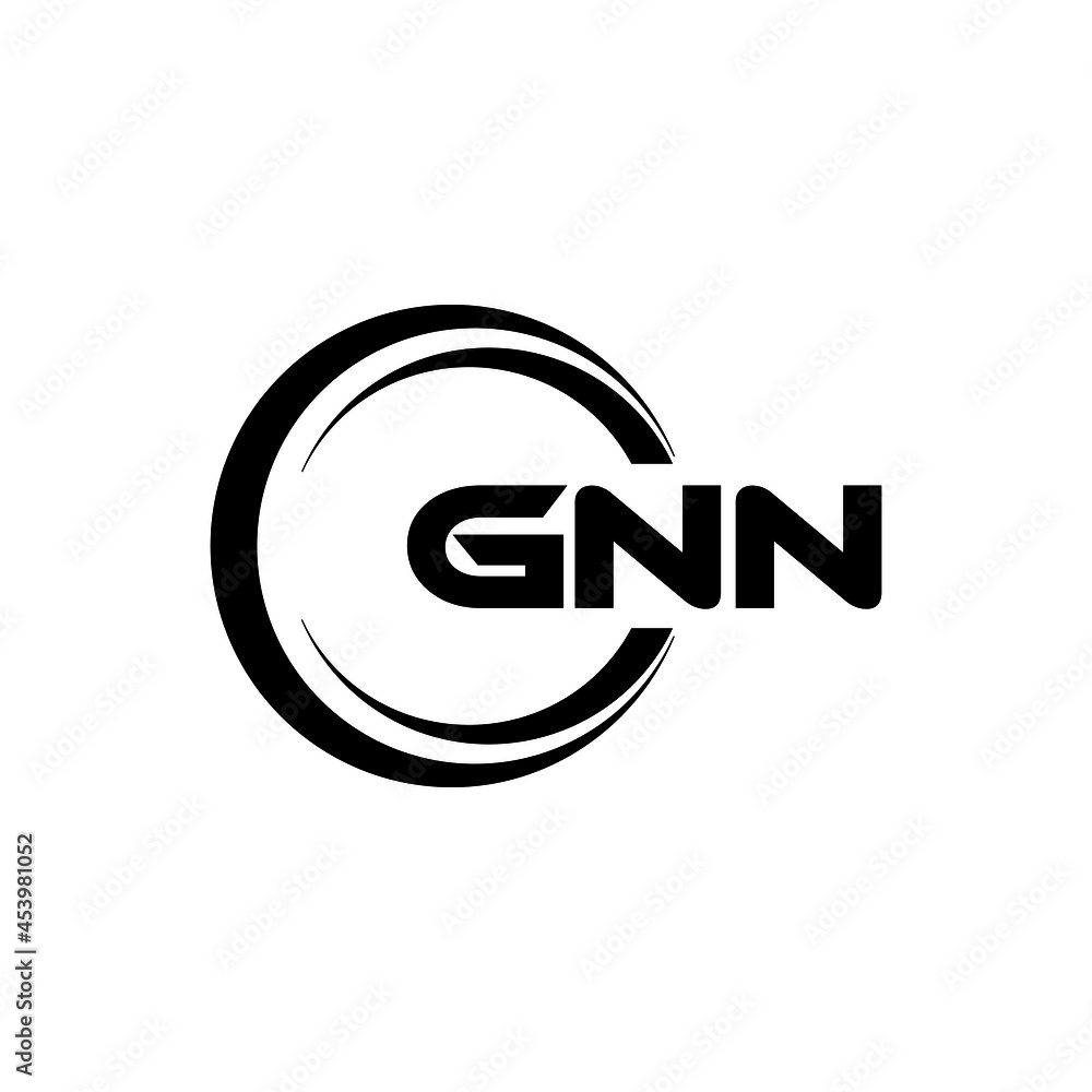 Vecteur Stock GNN letter logo design with white background in ...