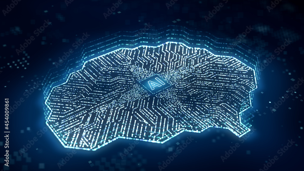 AI microprocessor transfer digital data through brain circuit computer ...