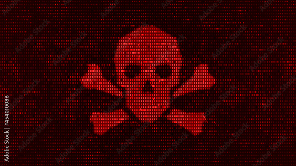 Illustrazione Stock Computer server got attacked with malware by hacker ...