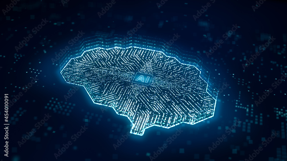 AI microprocessor transfer digital data through brain circuit computer ...