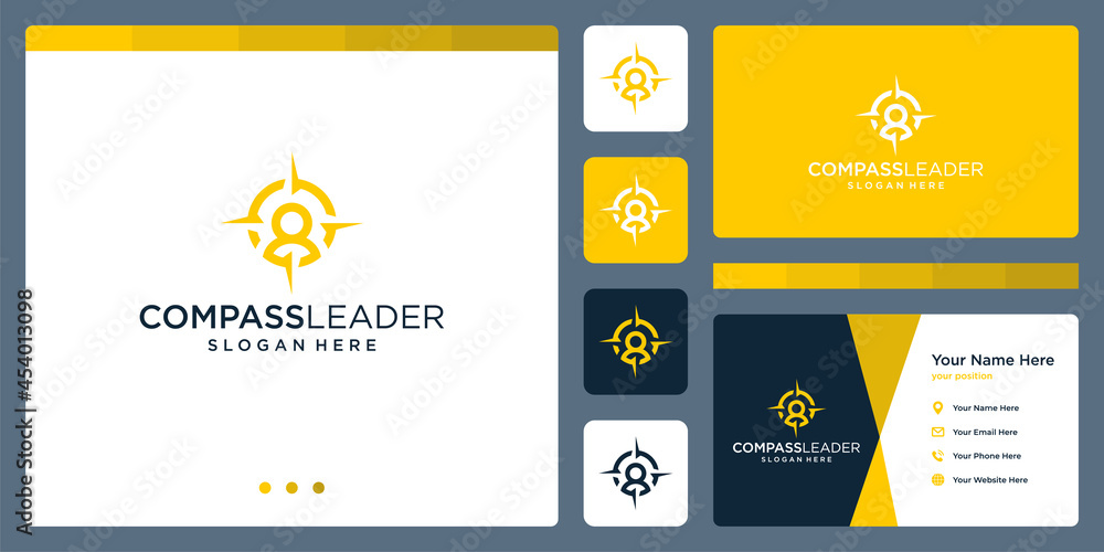 compass logo inspiration with a leader's logo. premium vector Stock ...