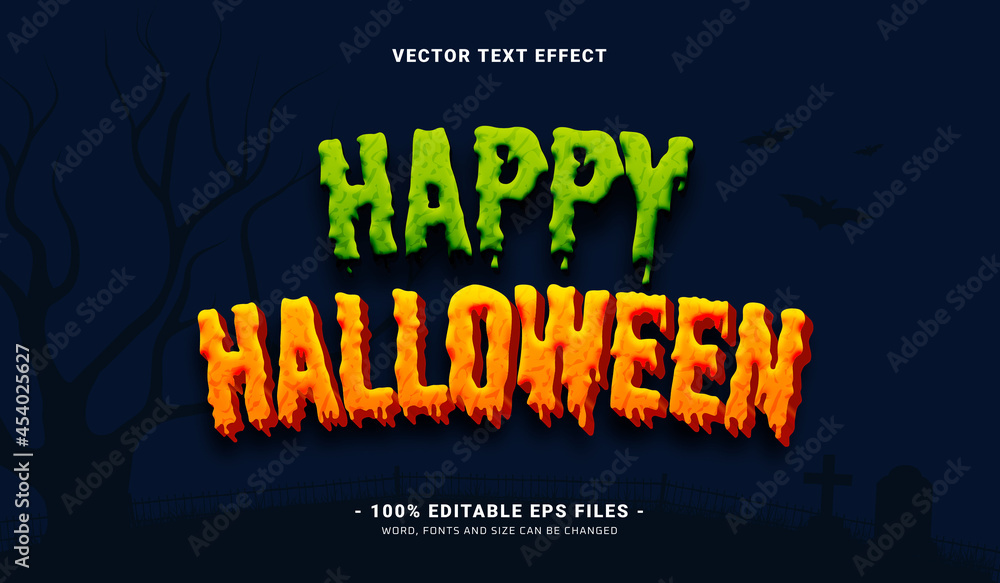 Halloween text effect design with ghost theme Stock Vector | Adobe Stock