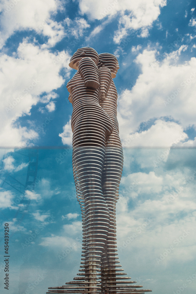 Batumi, Georgia - August 19, 2021: Sculpture of Ali and Nino on the ...