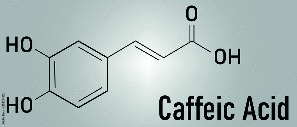Caffeic acid molecule skeletal formula. Intermediate in the ...