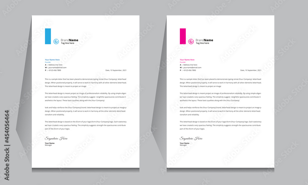 Letterhead format template, business style letterhead design template ...