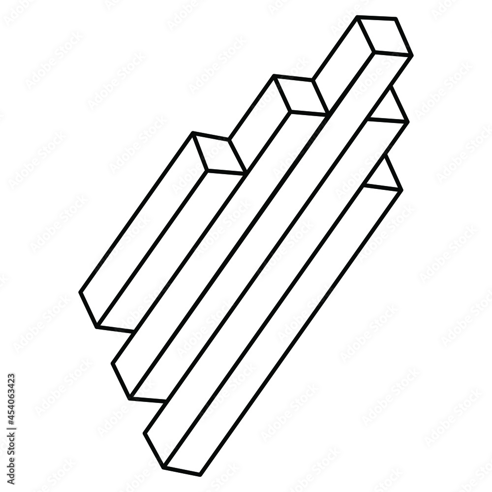 Impossible Shapes Unreal Geometry Figure Web Design Element Optical Illusion Object Line