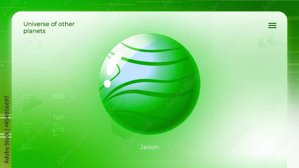 Electronic data about another planet. Motion. Animation with simplified ...