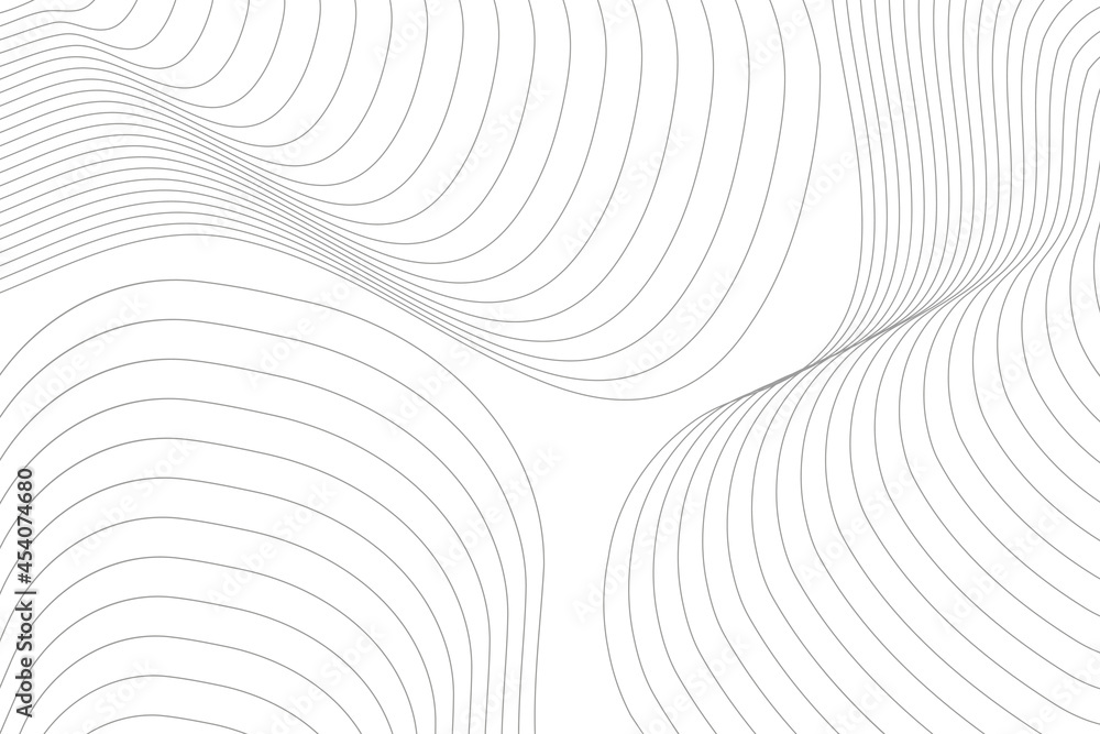 Abstract minimal background with gray wavy lines. Minimal topographic ...