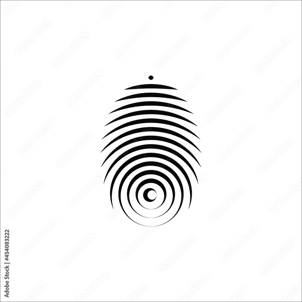 Fingerprint sign icon. Digital security authentication concept on white ...