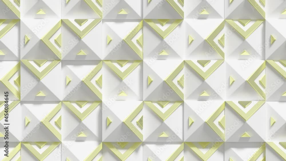 Abstract Decorative Pattern Loop 1 Gold x White: motion grid of square ...