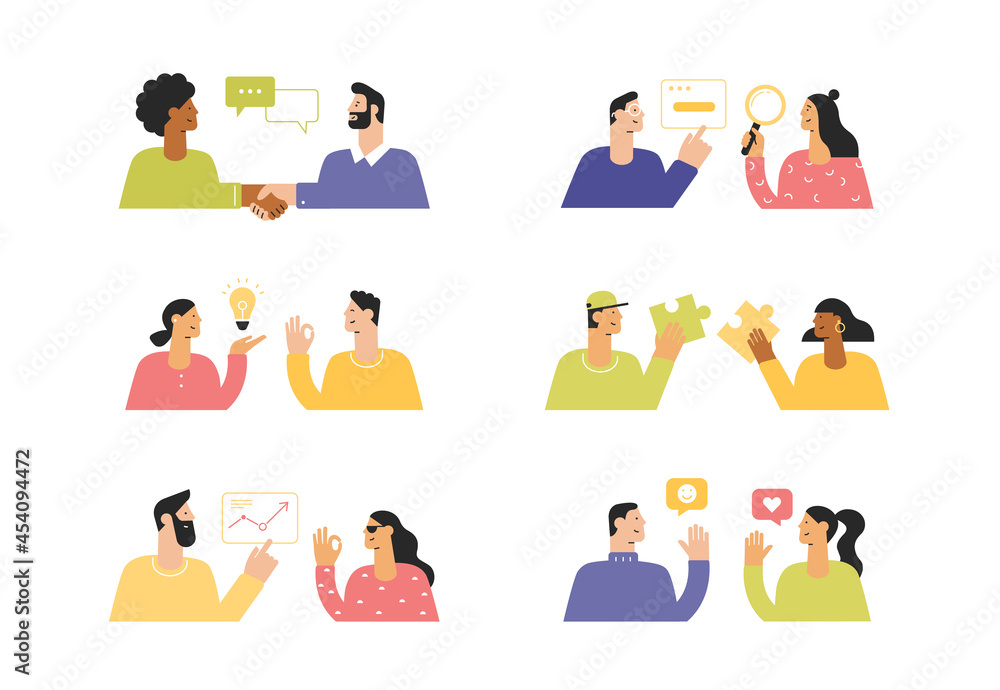 Vector cartoon characters for web and mobile apps. Social and business ...