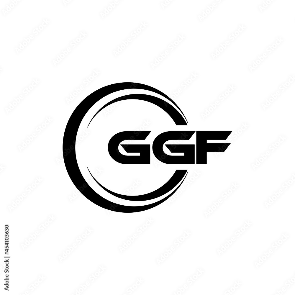 Vettoriale Stock GGF letter logo design with white background in ...