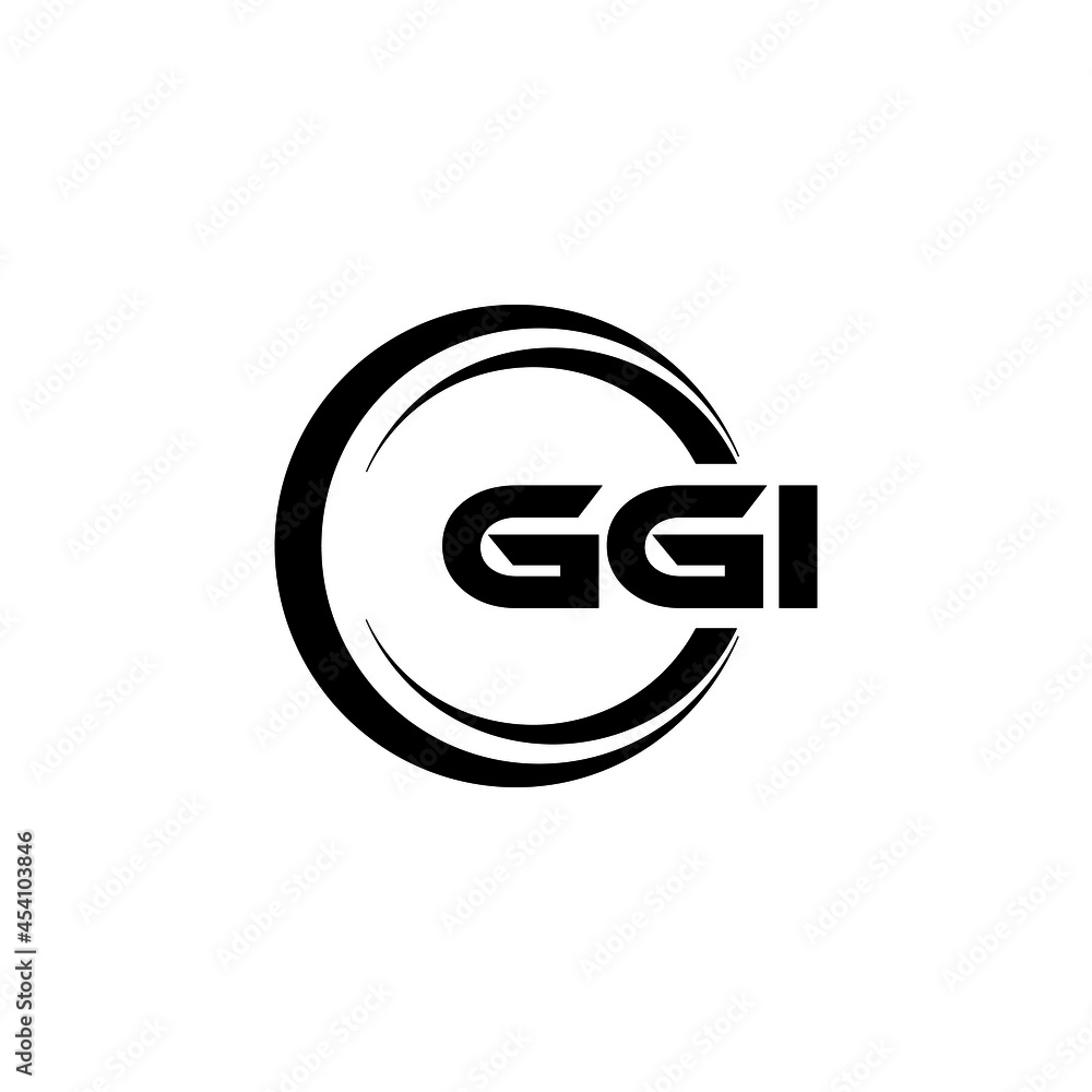 GGI letter logo design with white background in illustrator, vector ...