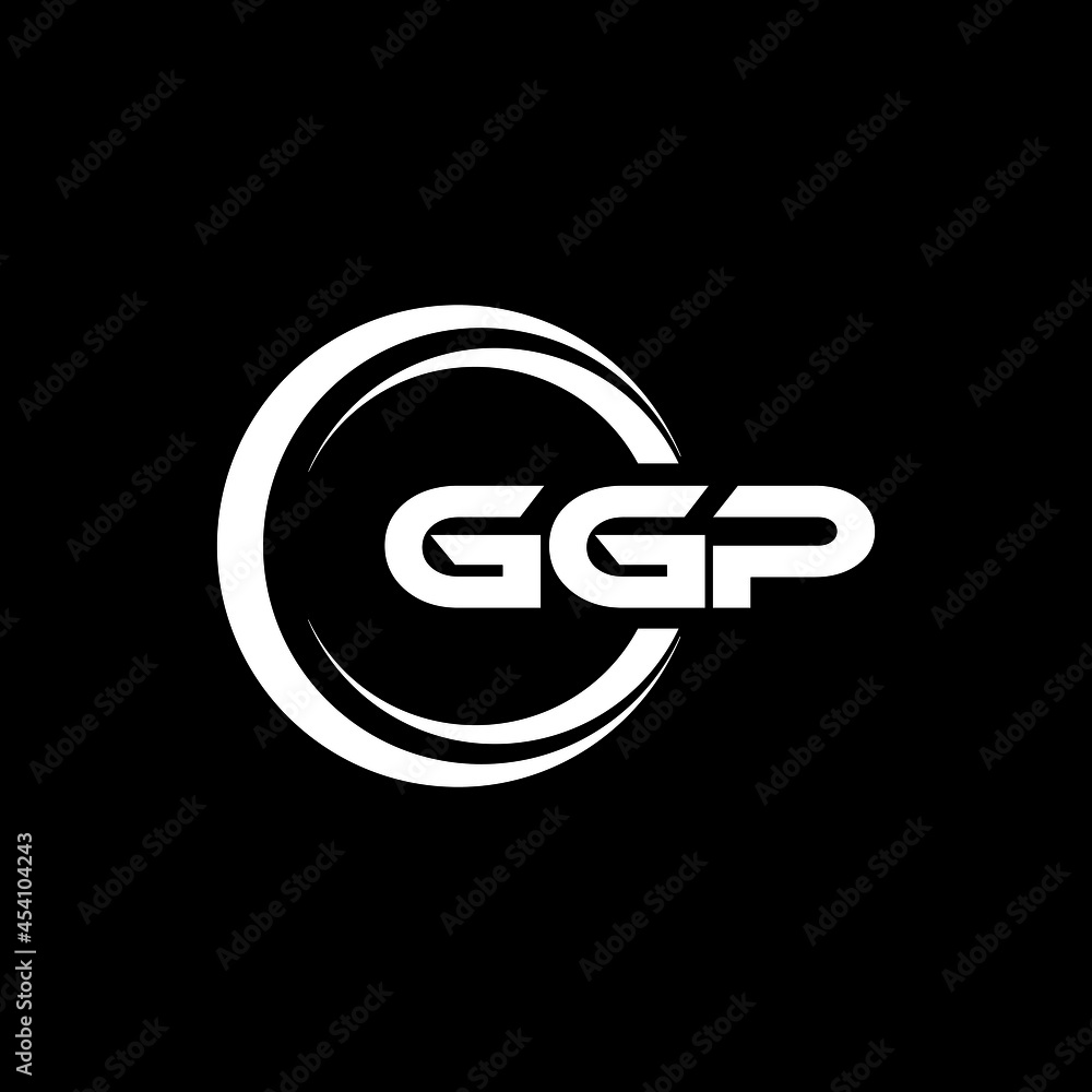 GGP letter logo design with black background in illustrator, vector ...