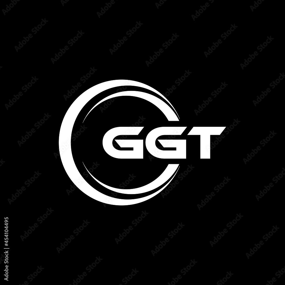 GGT letter logo design with black background in illustrator, vector ...