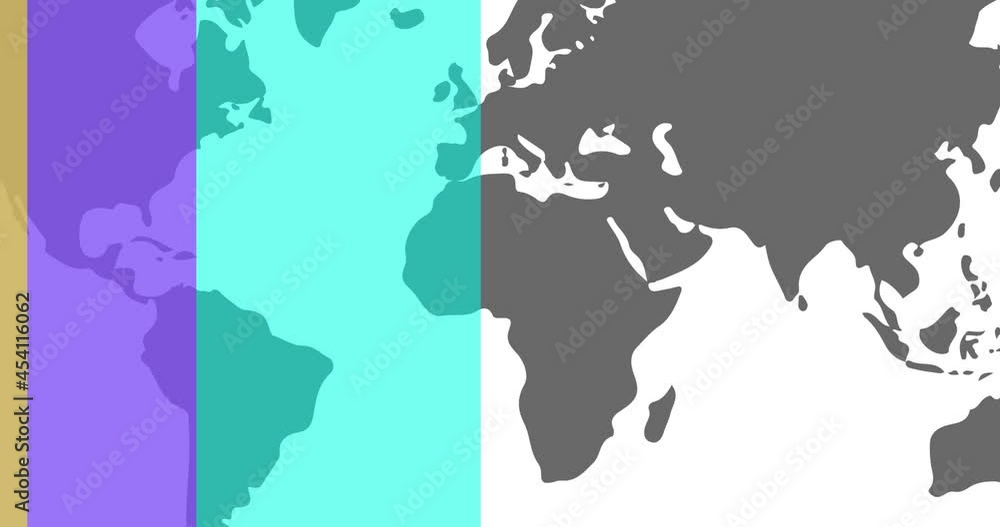 map of the world black and white animation clip Stock Video | Adobe Stock