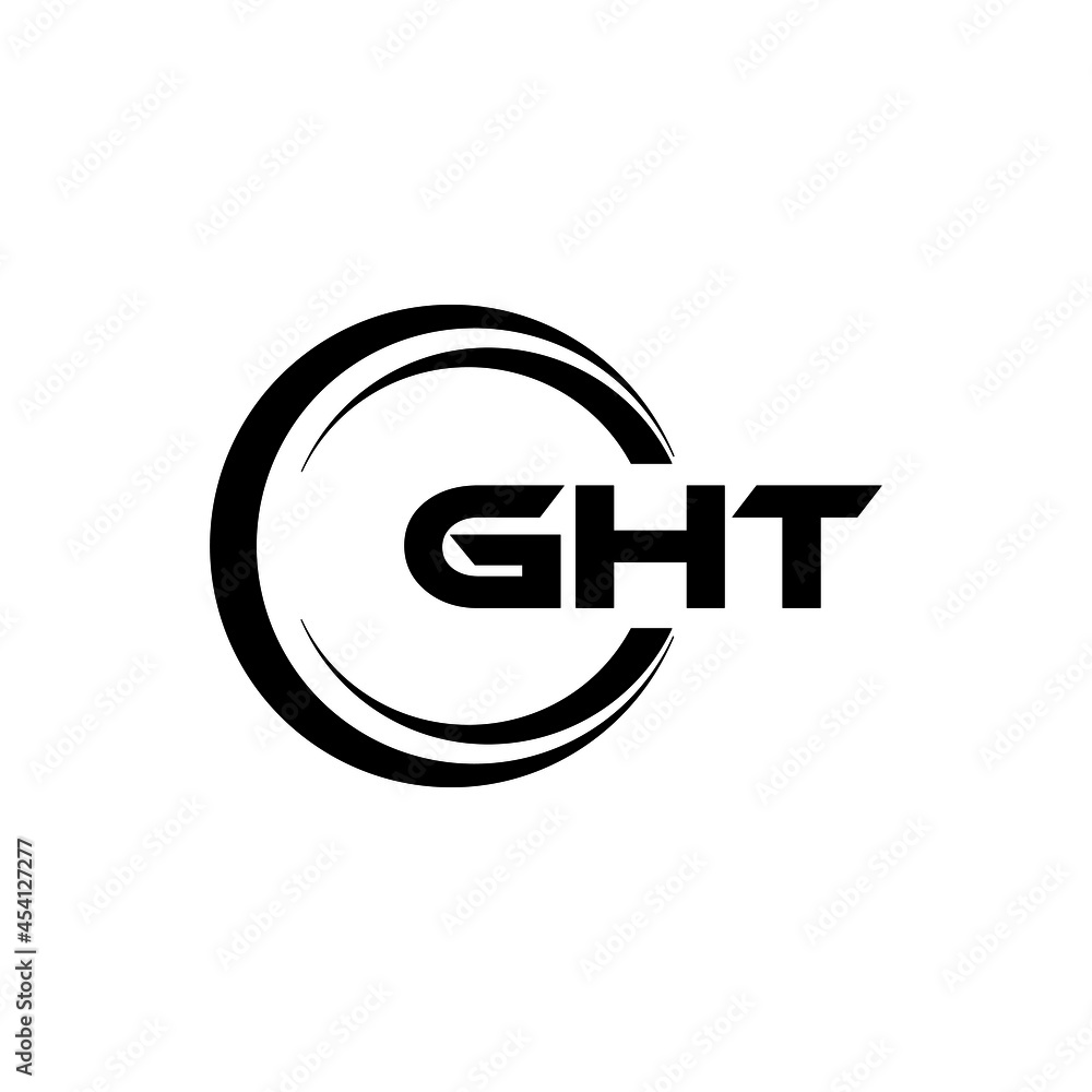 GHT letter logo design with white background in illustrator, vector ...