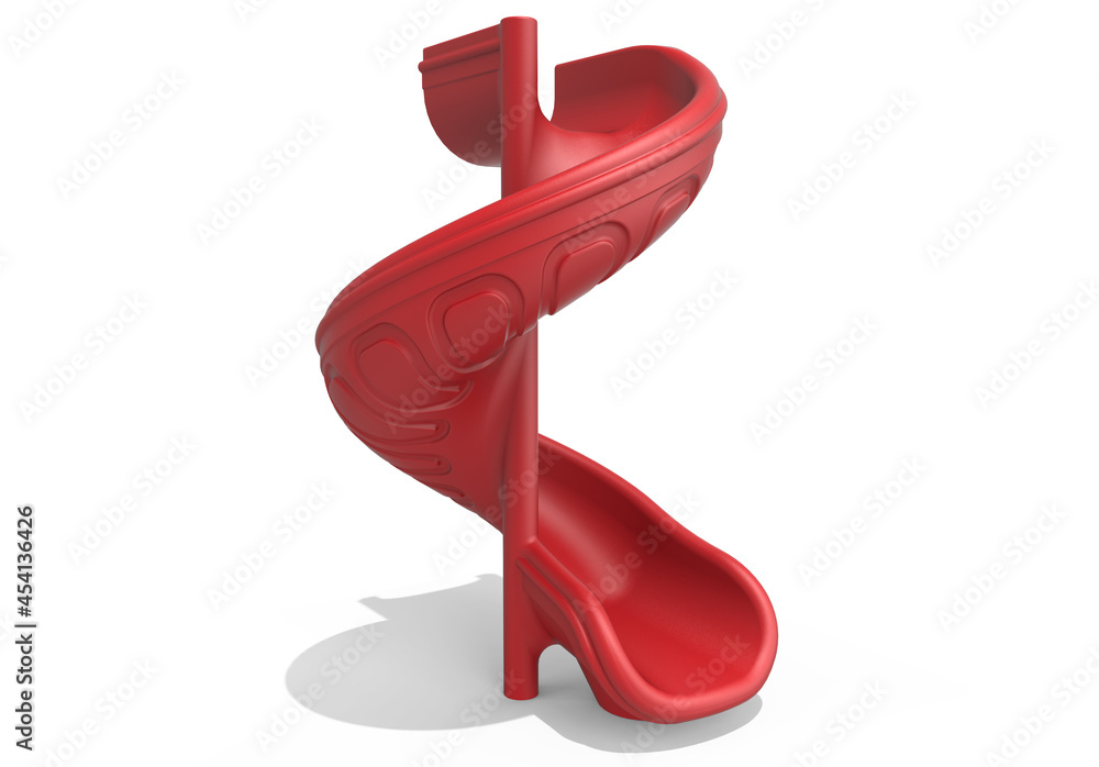 3d realistic playground park spiral slide isolated on white background ...