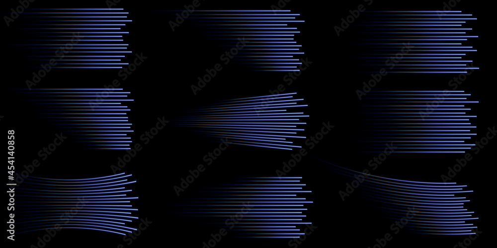 Set of speed lines isolate on transparent the background. Collection of ...