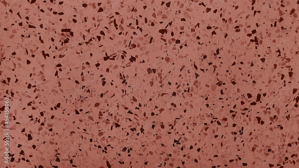 real red terrazzo background, consist of black stone pigments ...