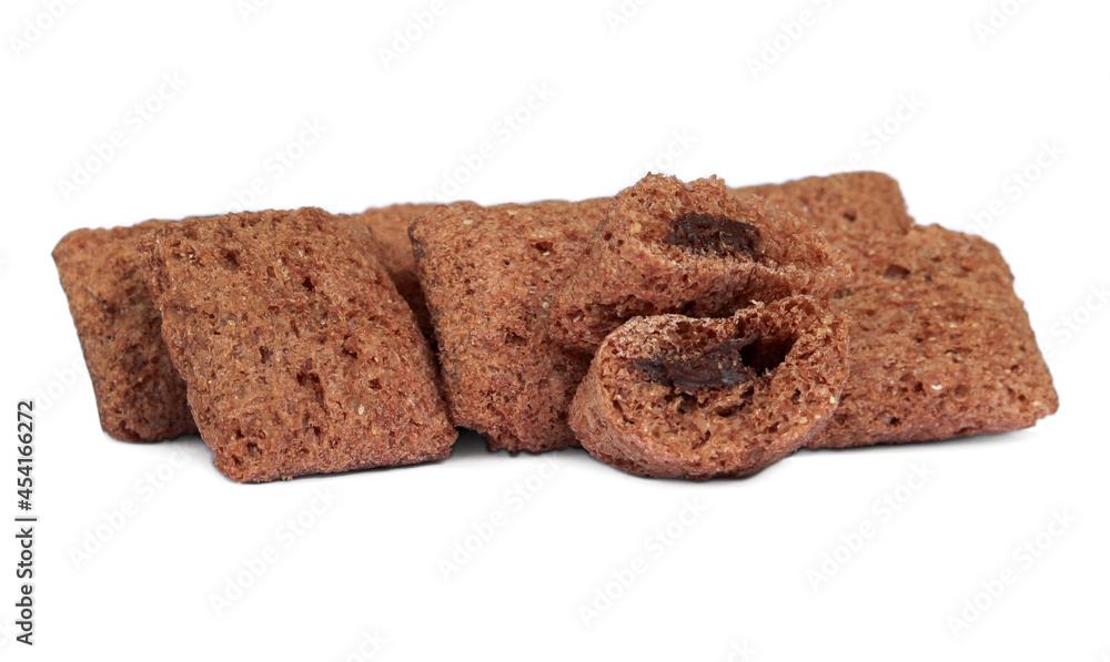 Tasty sweet Choco chip fills chocolate filled Isolated on white ...