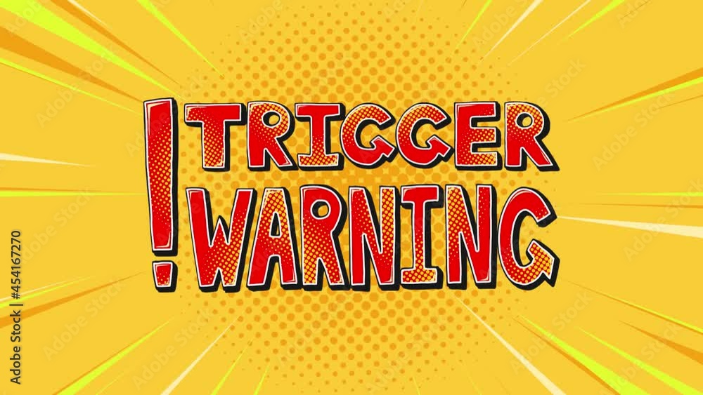 Trigger Warning sign in pop art comics style. Red trigger warning ...