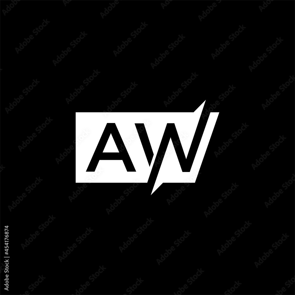 AW Letter Logo Design Template Vector Stock Vector | Adobe Stock