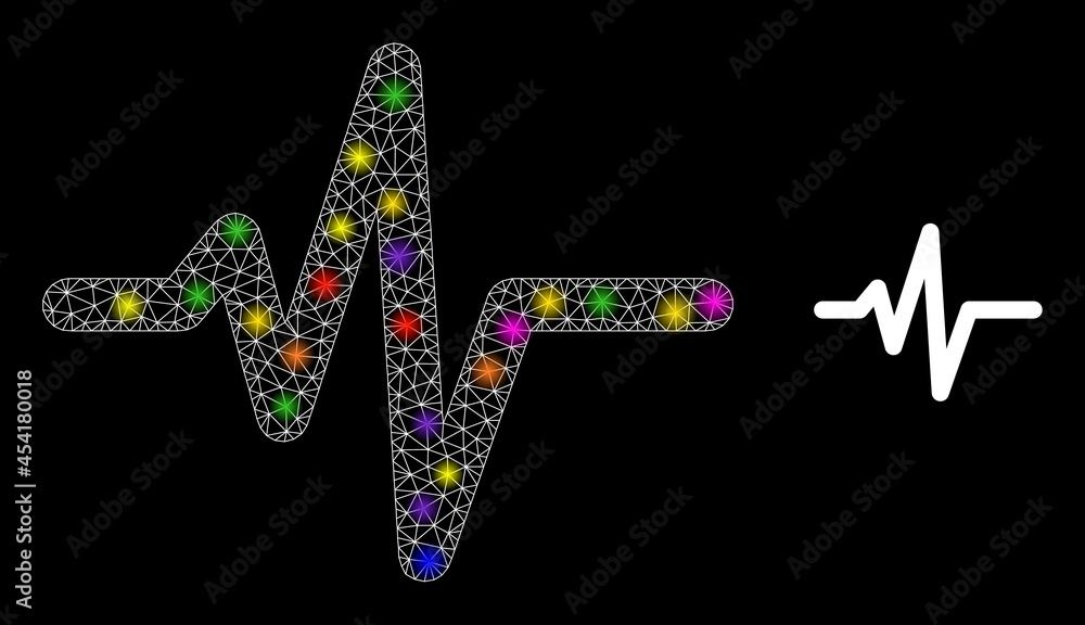 Flare network pulse glare icon with light spots. Illuminated vector ...