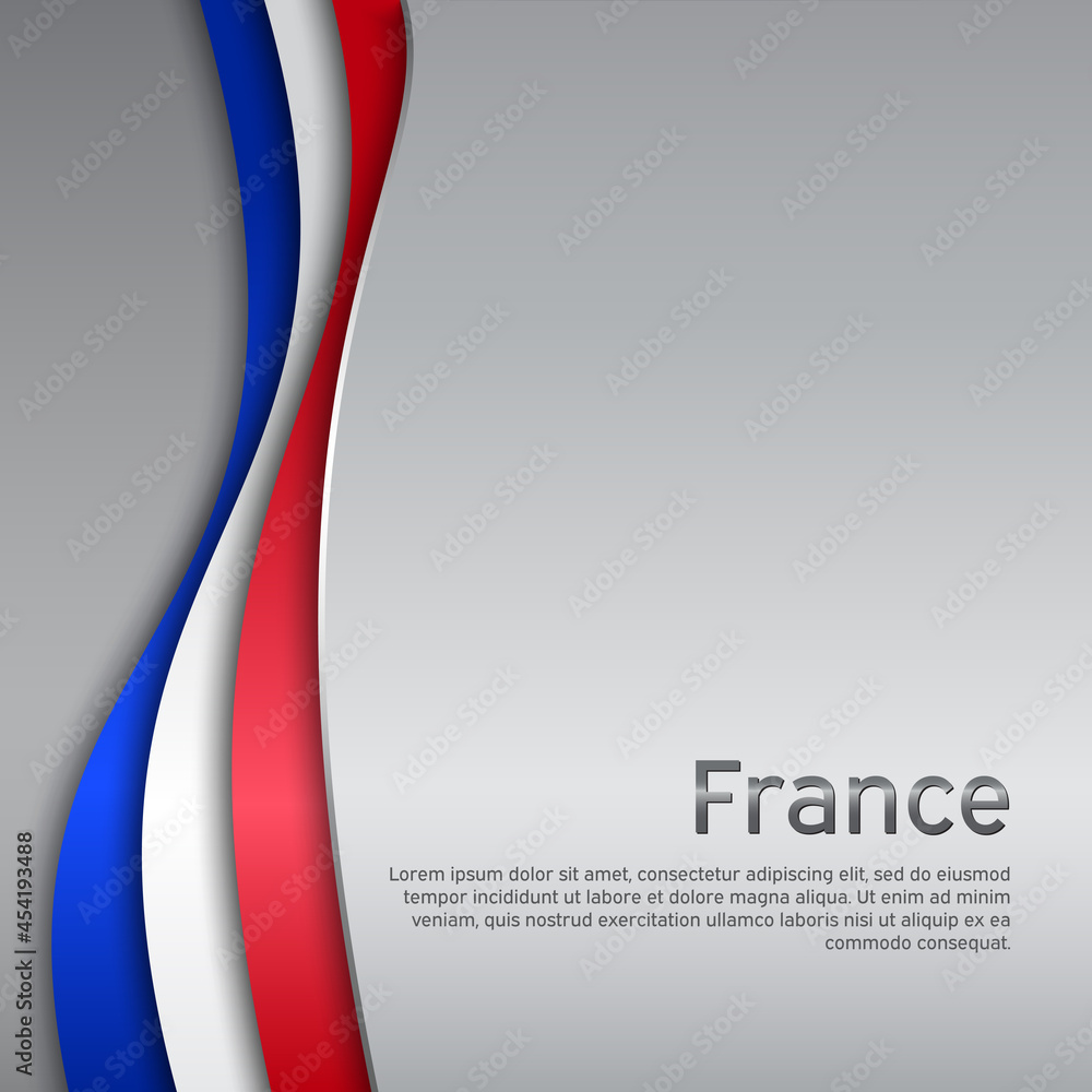 Abstract waving france flag. Paper cut style. Creative metal background ...