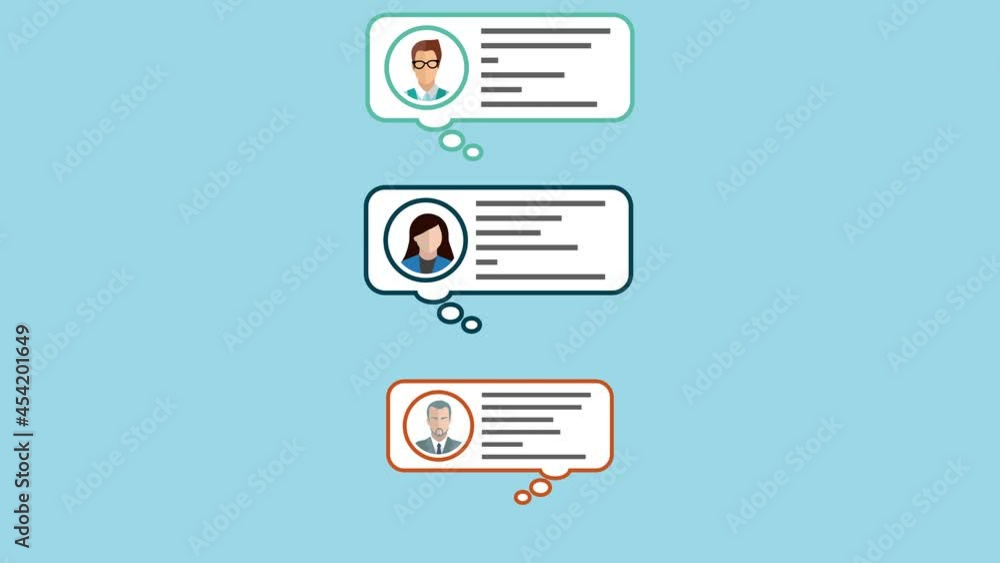 Basic chat message conversation 4K animation video. Chatbot animation ...