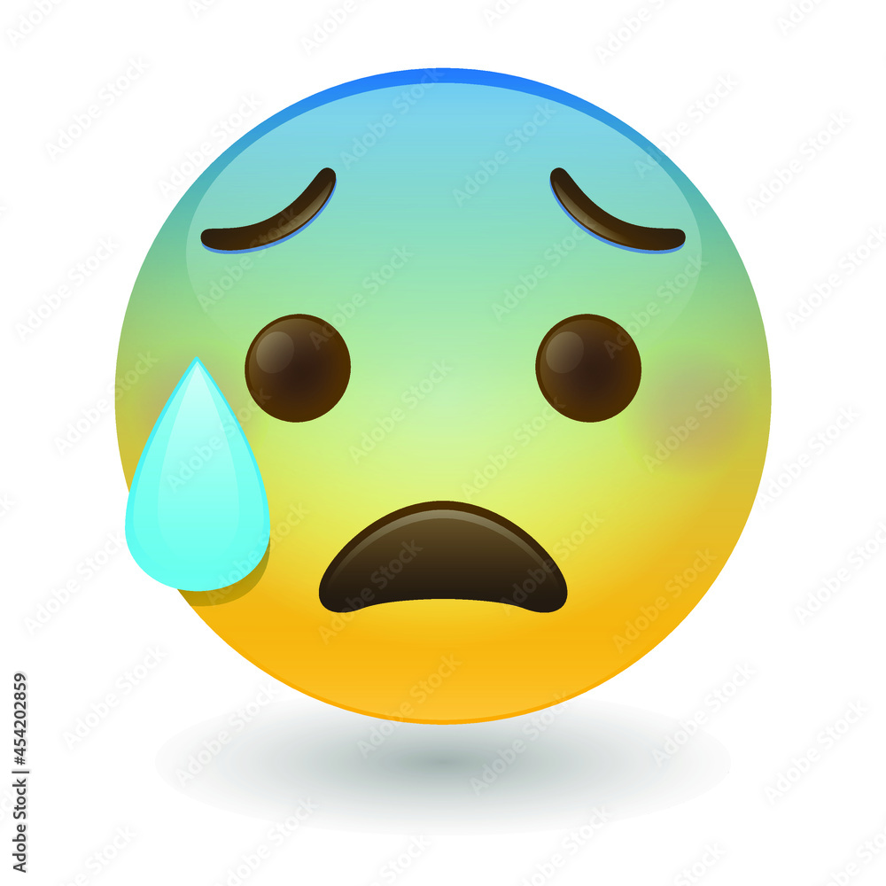 Anxious Face with Sweat Emoji Icon Illustration Sign. Nervous Vector ...