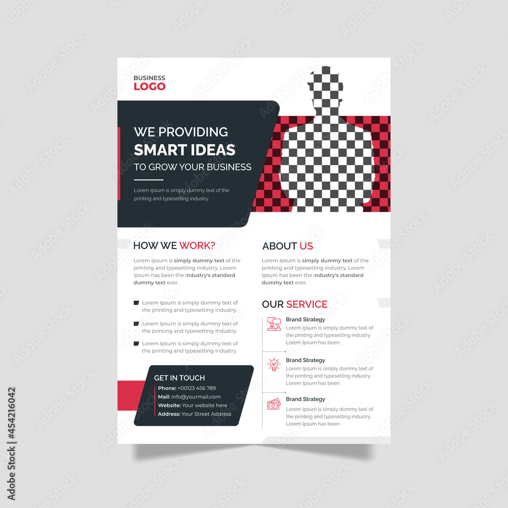 Corporate red and black business flyer template in a4 size. Creative ...