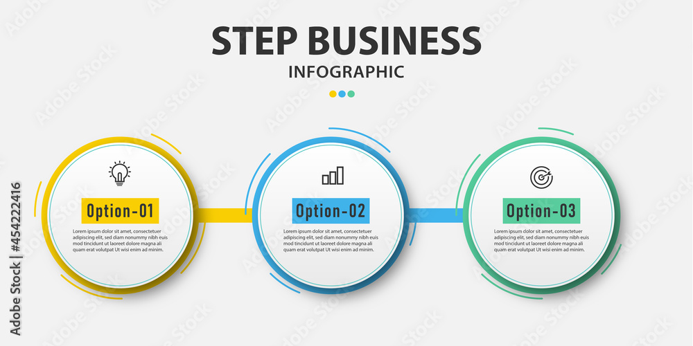 Prsentation infographic flat template circles for label, diagram, graph ...