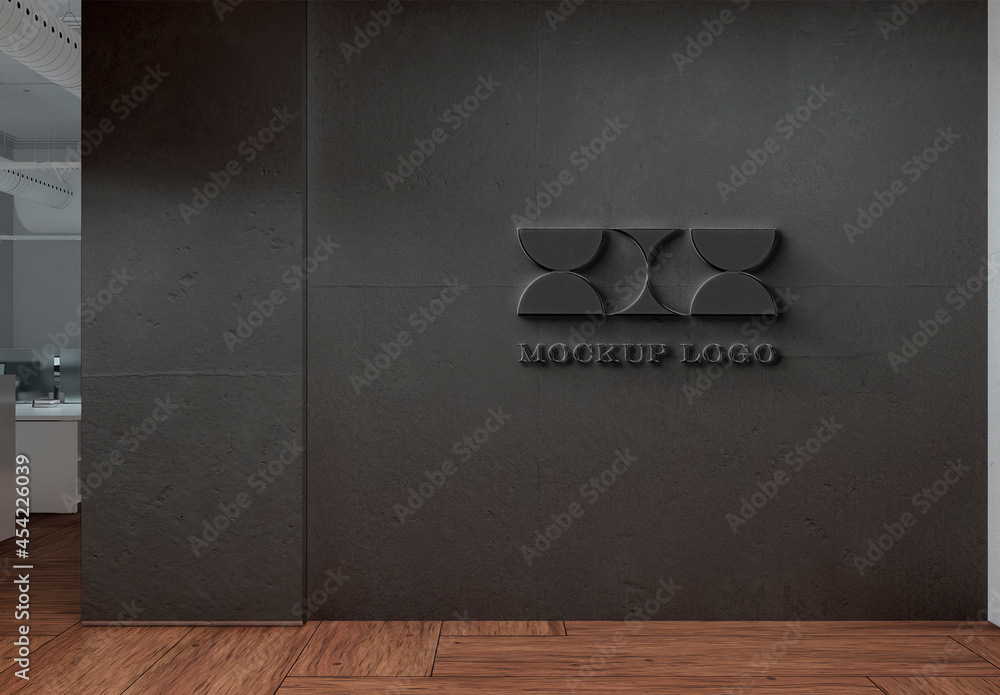 Wall Office Branding Mockup Stock Template | Adobe Stock