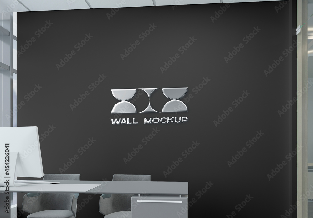 Wall Branding Logo Mockup Stock Template | Adobe Stock