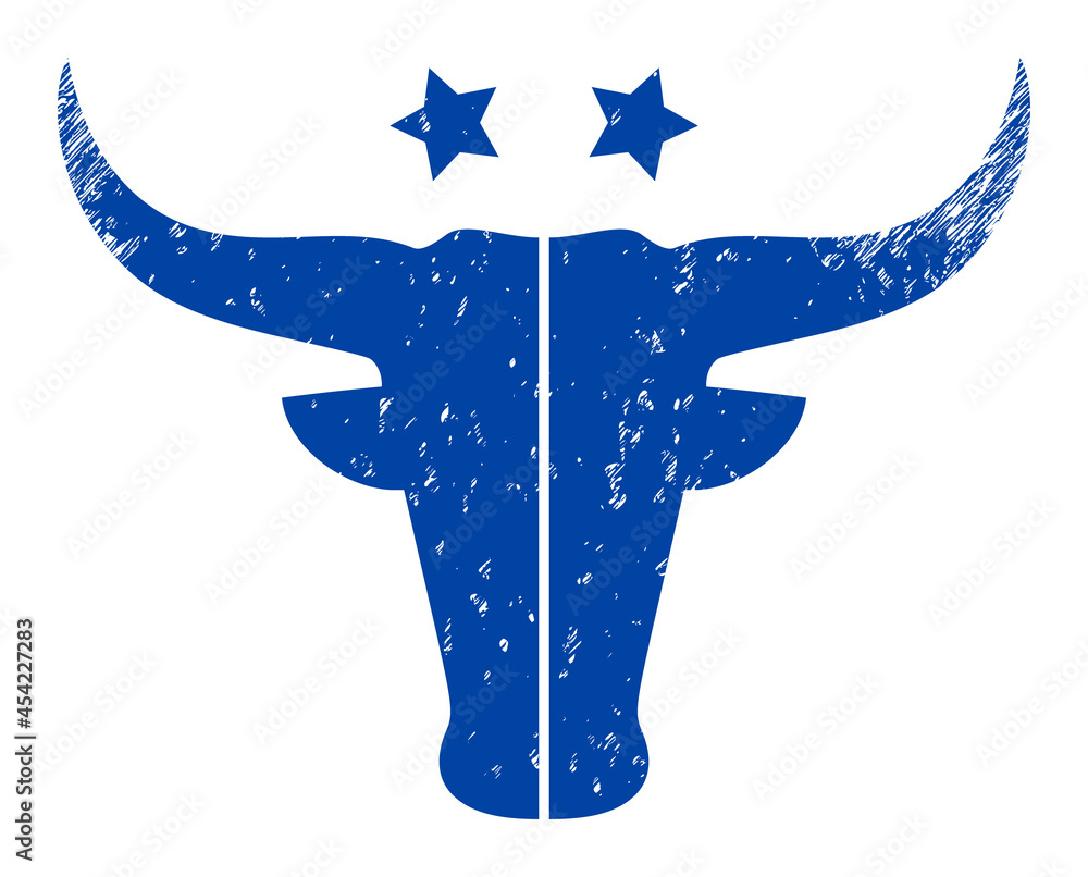 American beef logo icon with grunge effect. Isolated vector american ...