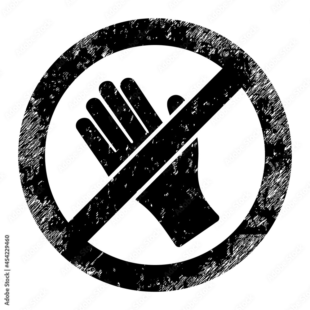 Vetor de Do not touch icon with scratched style. Isolated vector do not touch pictogram with ...