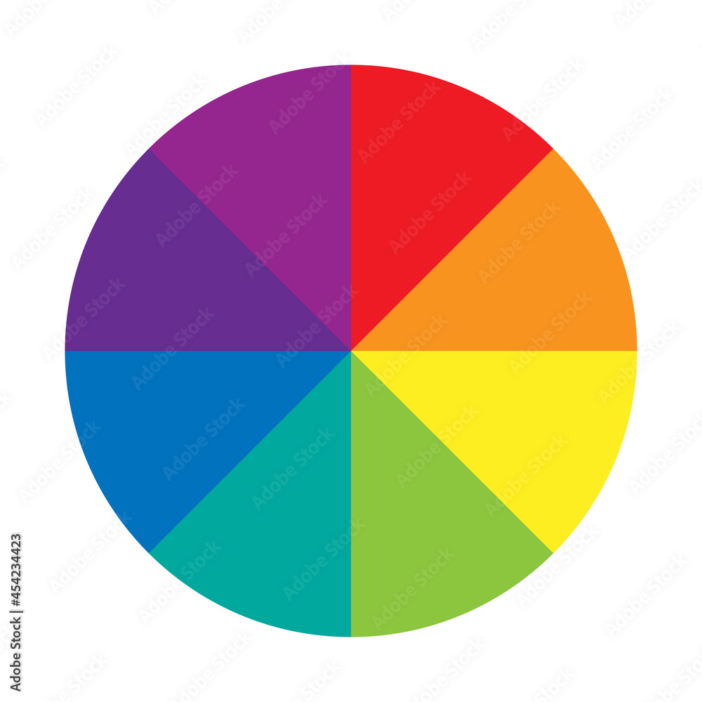 Color Wheel on the white background. Color Circle Picker sign. Flat ...