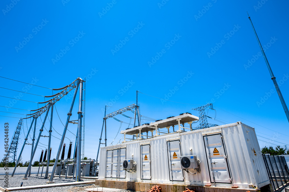 High voltage power transformer substation Stock Photo | Adobe Stock