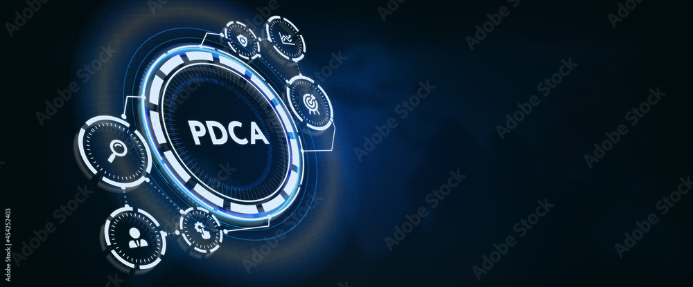 PDCA Plan Do Act Check Business technology concept. Technology ...