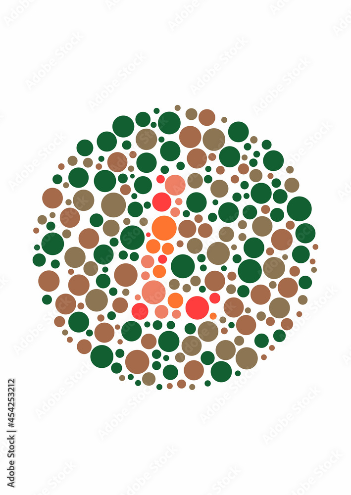 Vector graphic of Color blind test design. The Letter L cunningly hid ...